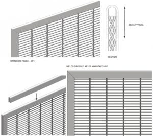 U Channel Edge Section - Locker Architectural Mesh